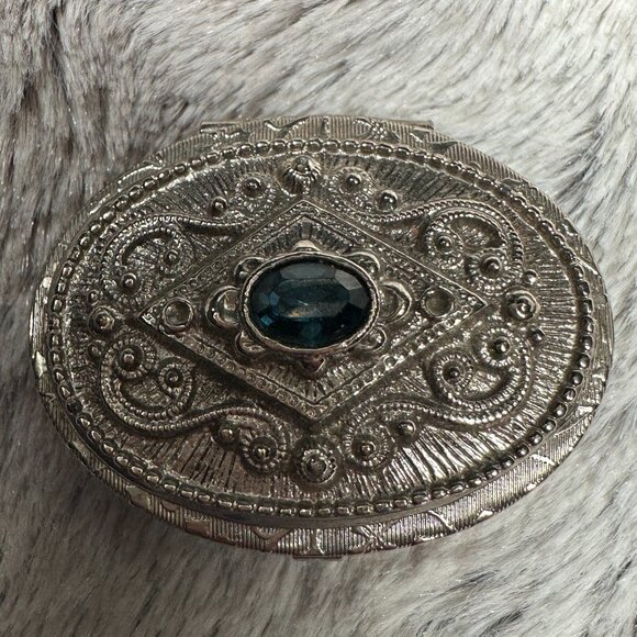 Storage & Organization | Vintage Small Metal Pill Case Trinket Box ...